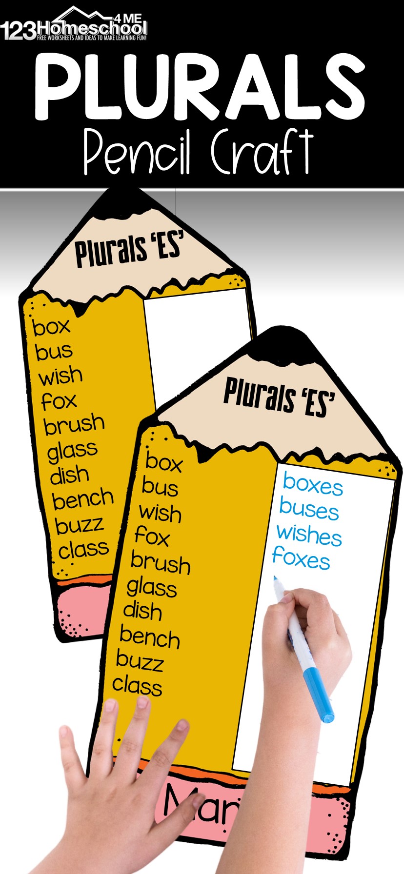 FREE Printable Pencil Plural Activity - S or ES