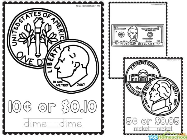 FREE Printable Money Coloring Pages