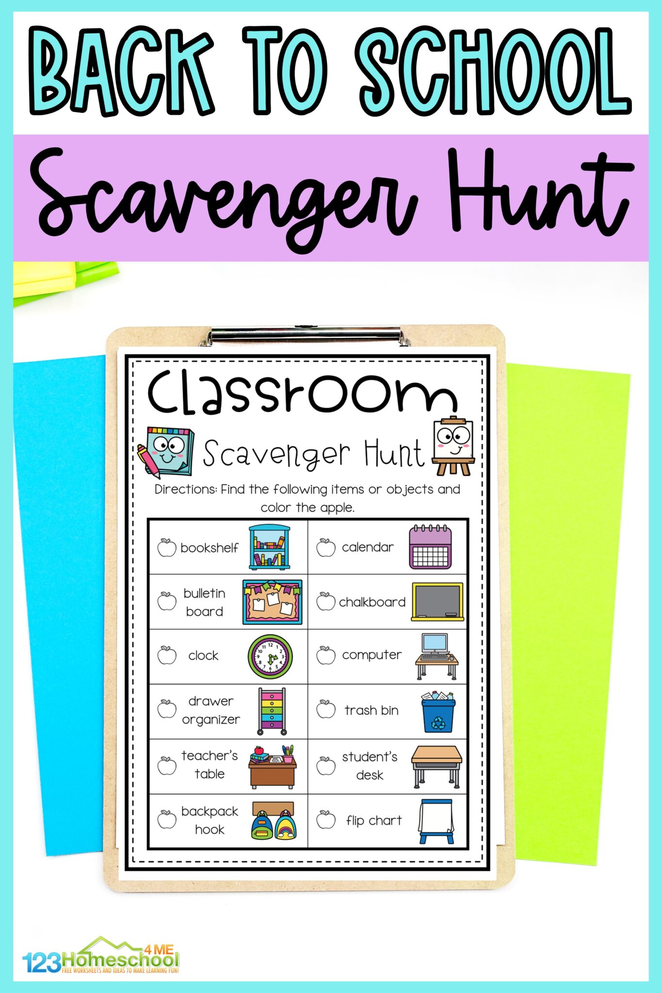 Back to School Classroom Scavenger Hunt Activity