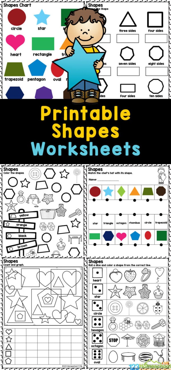 Kindergarten Match the Shapes Worksheets - Free Printable