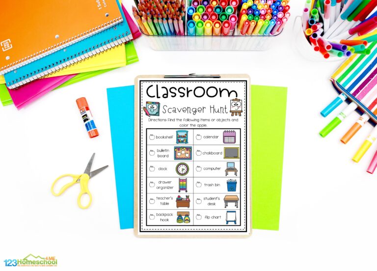 Back to School Classroom Scavenger Hunt Activity