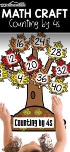 FREE Printable Skip Counting by 4s Math Craft