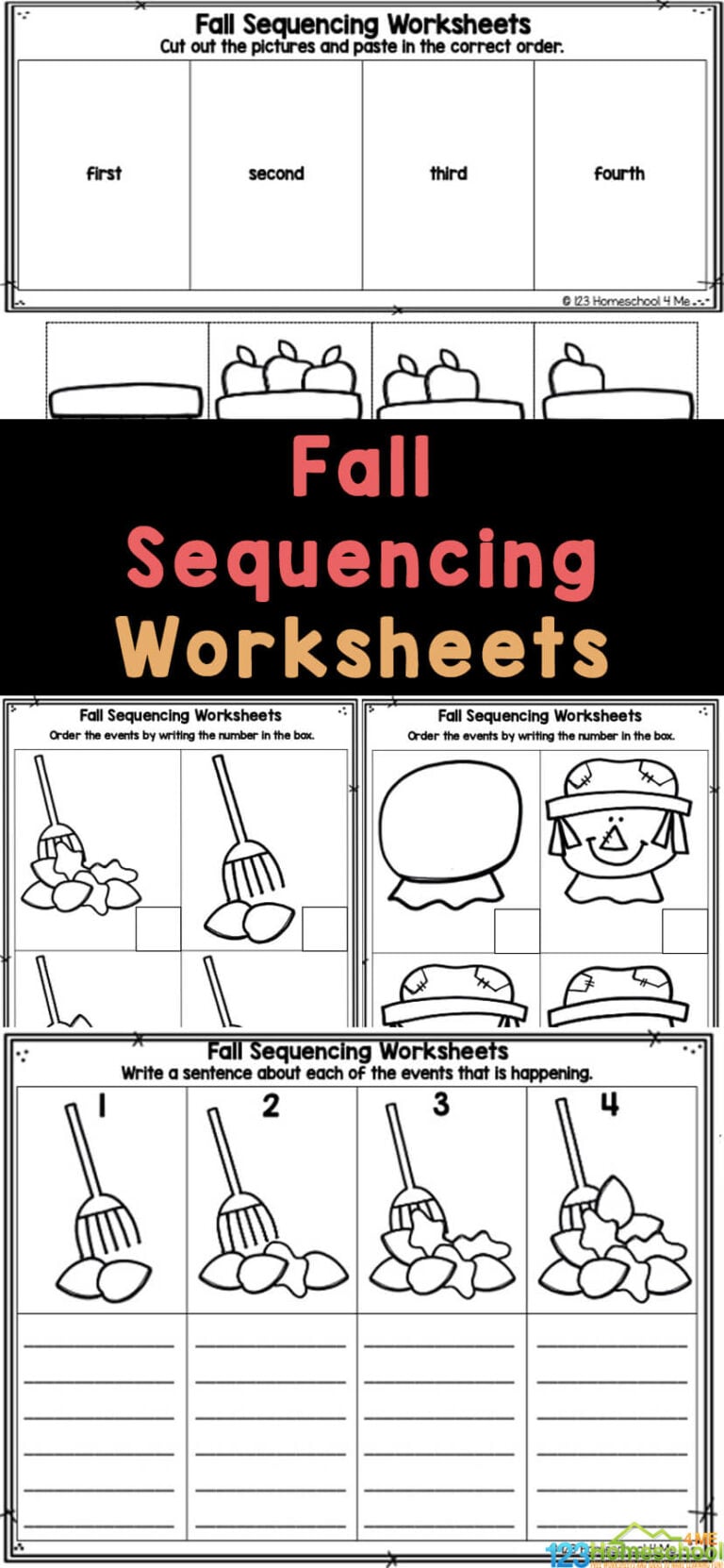 Fall Sequencing Worksheets for Preschoolers (Free Printable)