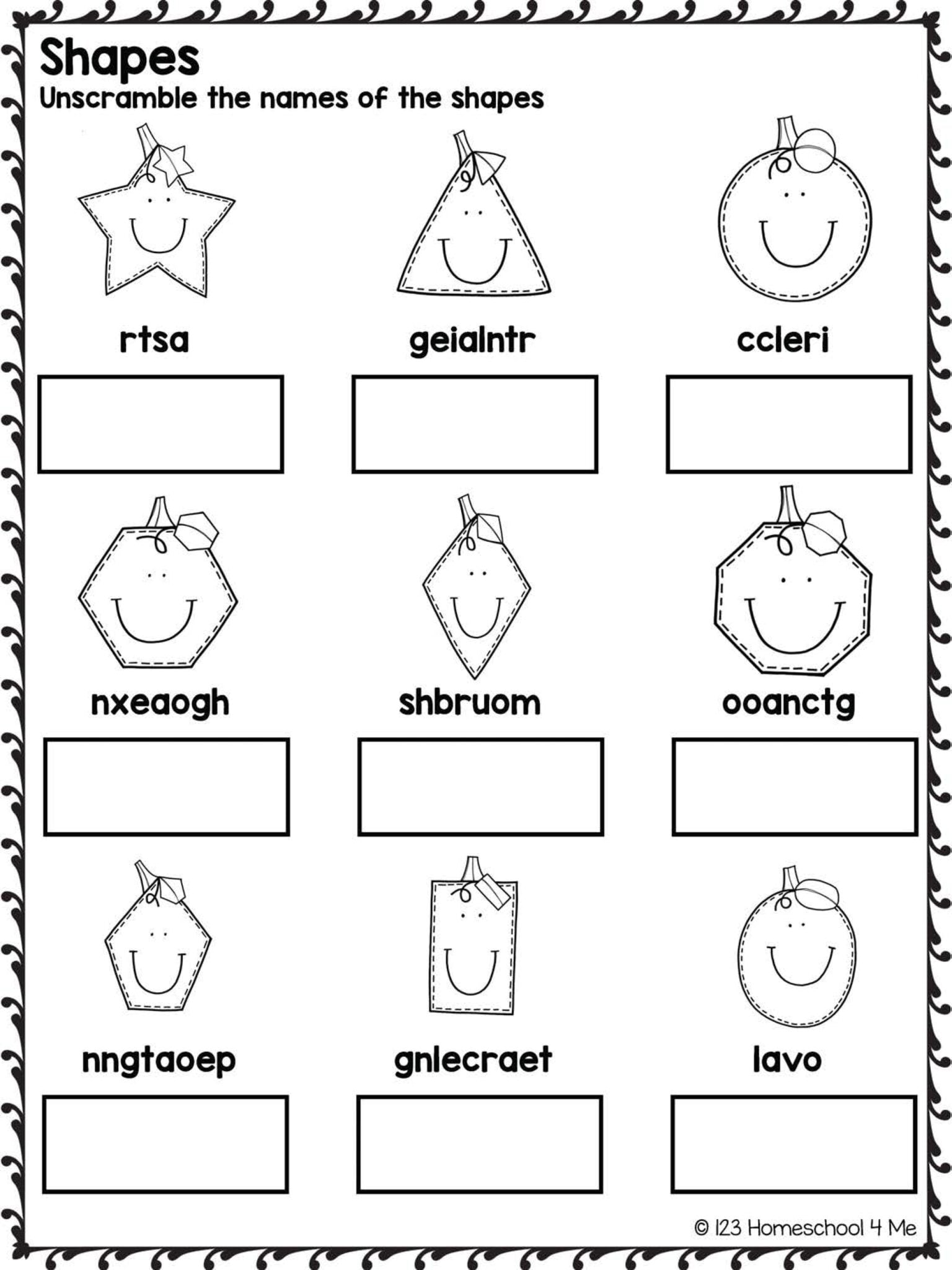 FREE Printable Shape Tracing & Recognition Worksheets for Kindergarten