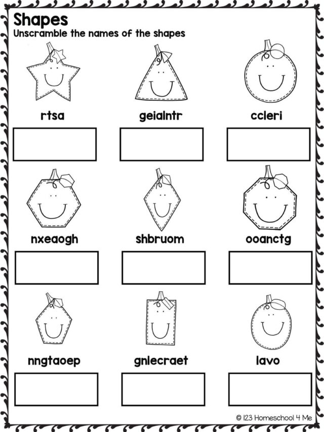 FREE Printable Shape Tracing & Recognition Worksheets for Kindergarten