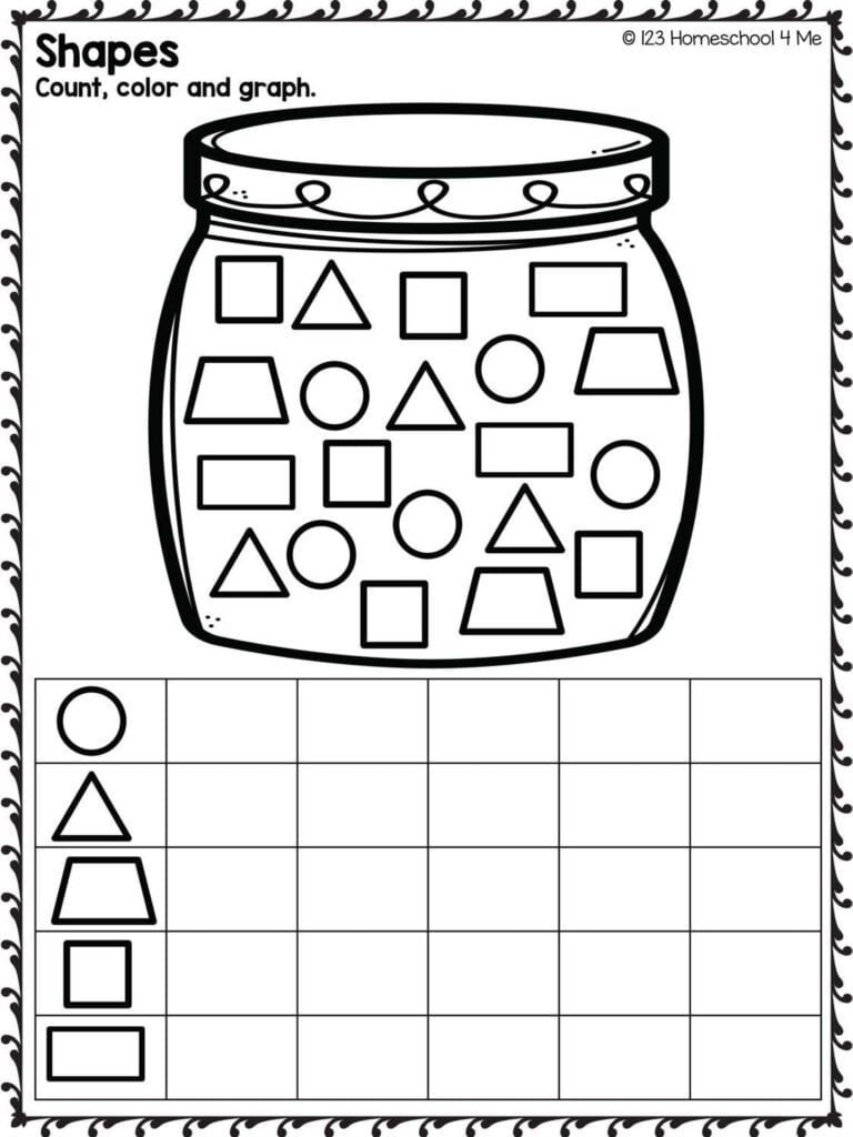 FREE Printable Shape Tracing & Recognition Worksheets for Kindergarten