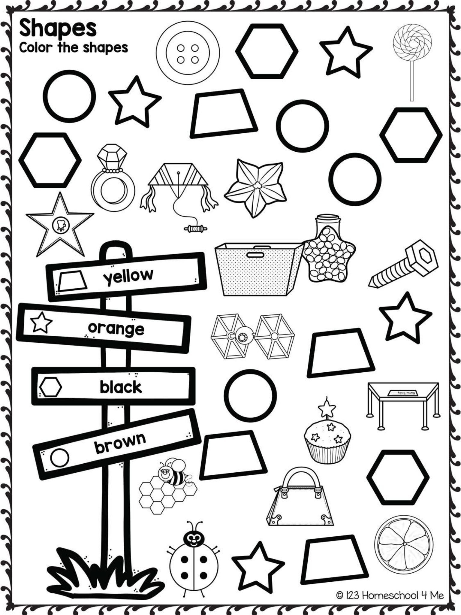 FREE Printable Shape Tracing & Recognition Worksheets for Kindergarten