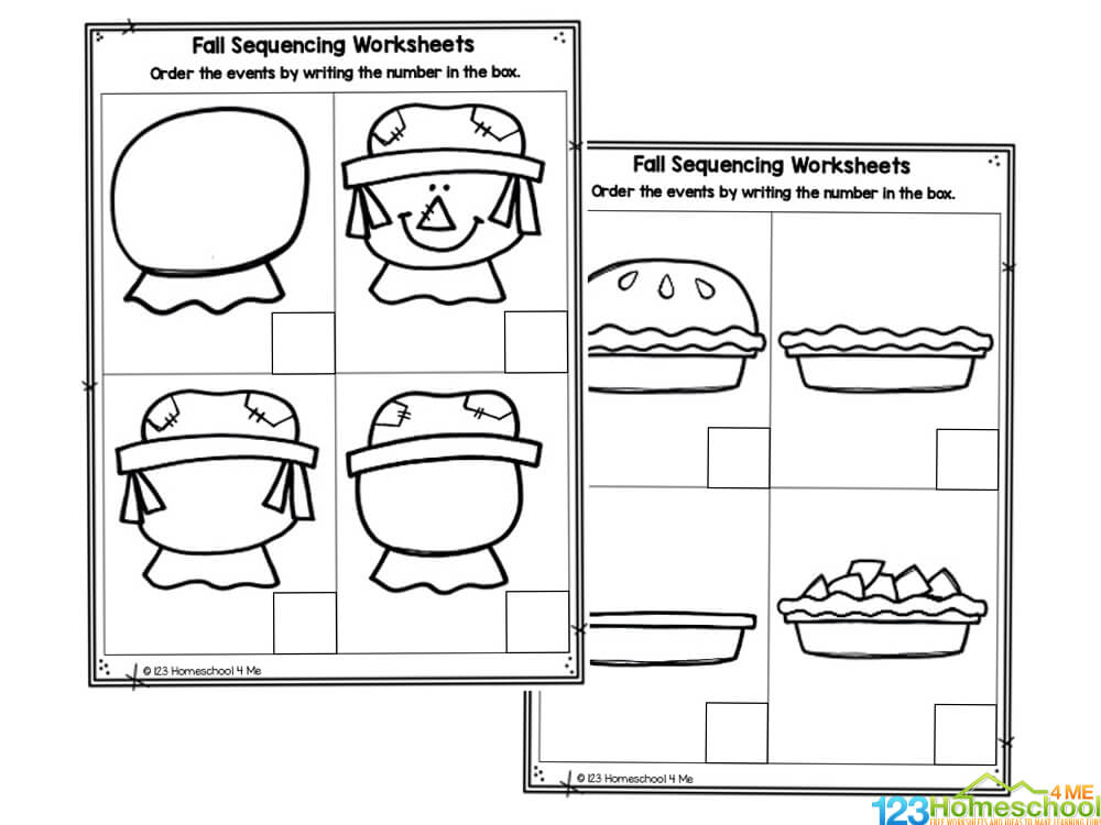 Fall Sequencing Worksheets for Preschoolers (Free Printable)