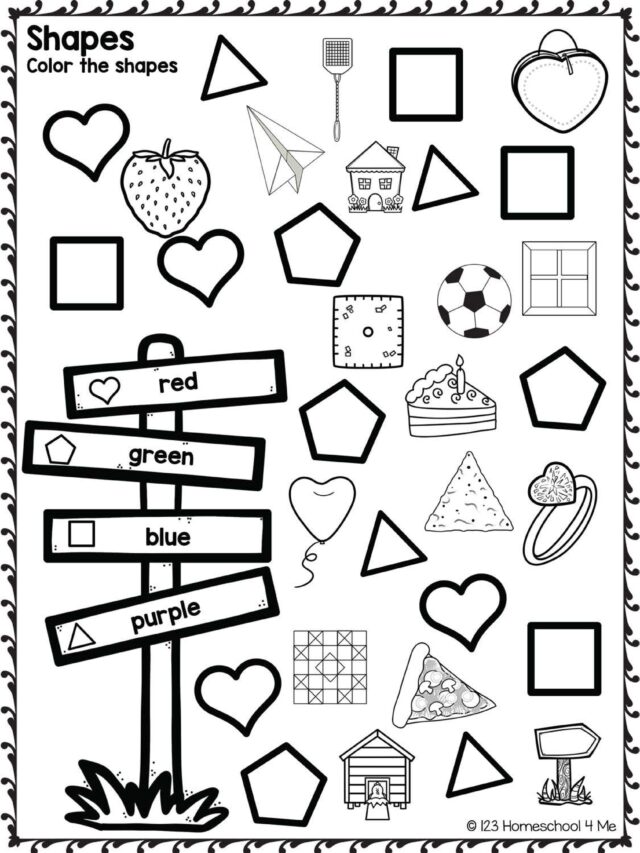 FREE Printable Shape Tracing & Recognition Worksheets for Kindergarten