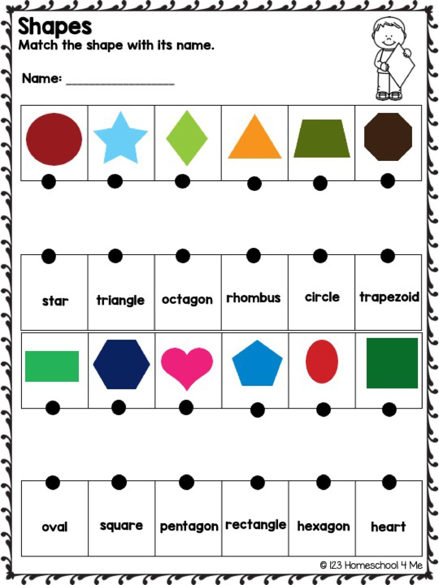FREE Printable Shape Tracing & Recognition Worksheets for Kindergarten