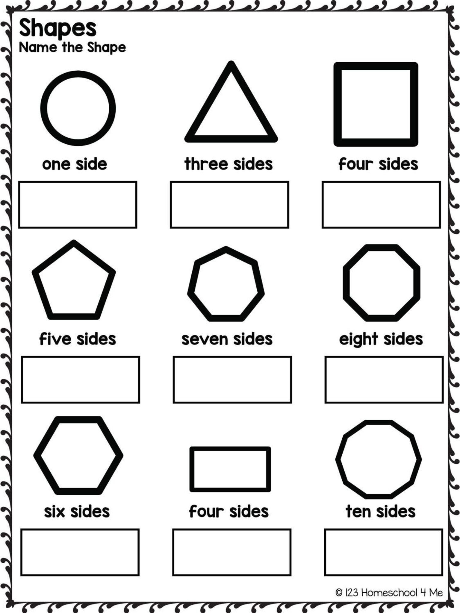 FREE Printable Shape Tracing & Recognition Worksheets for Kindergarten