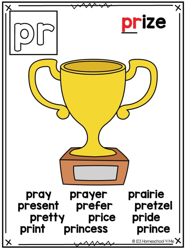 Phonics Beginning Consonant Blends Charts (Initial Blending Words with ...