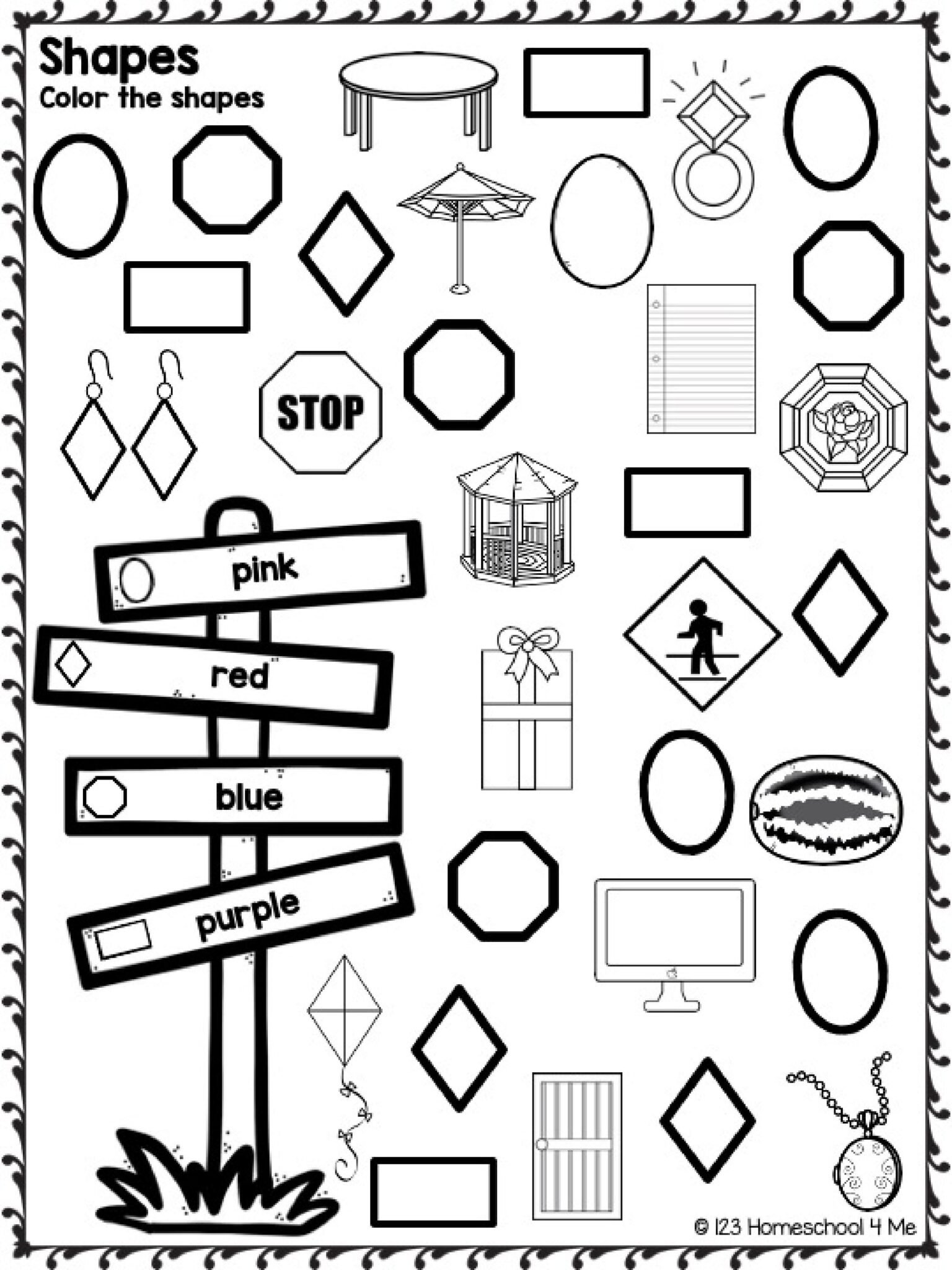FREE Printable Shape Tracing & Recognition Worksheets for Kindergarten