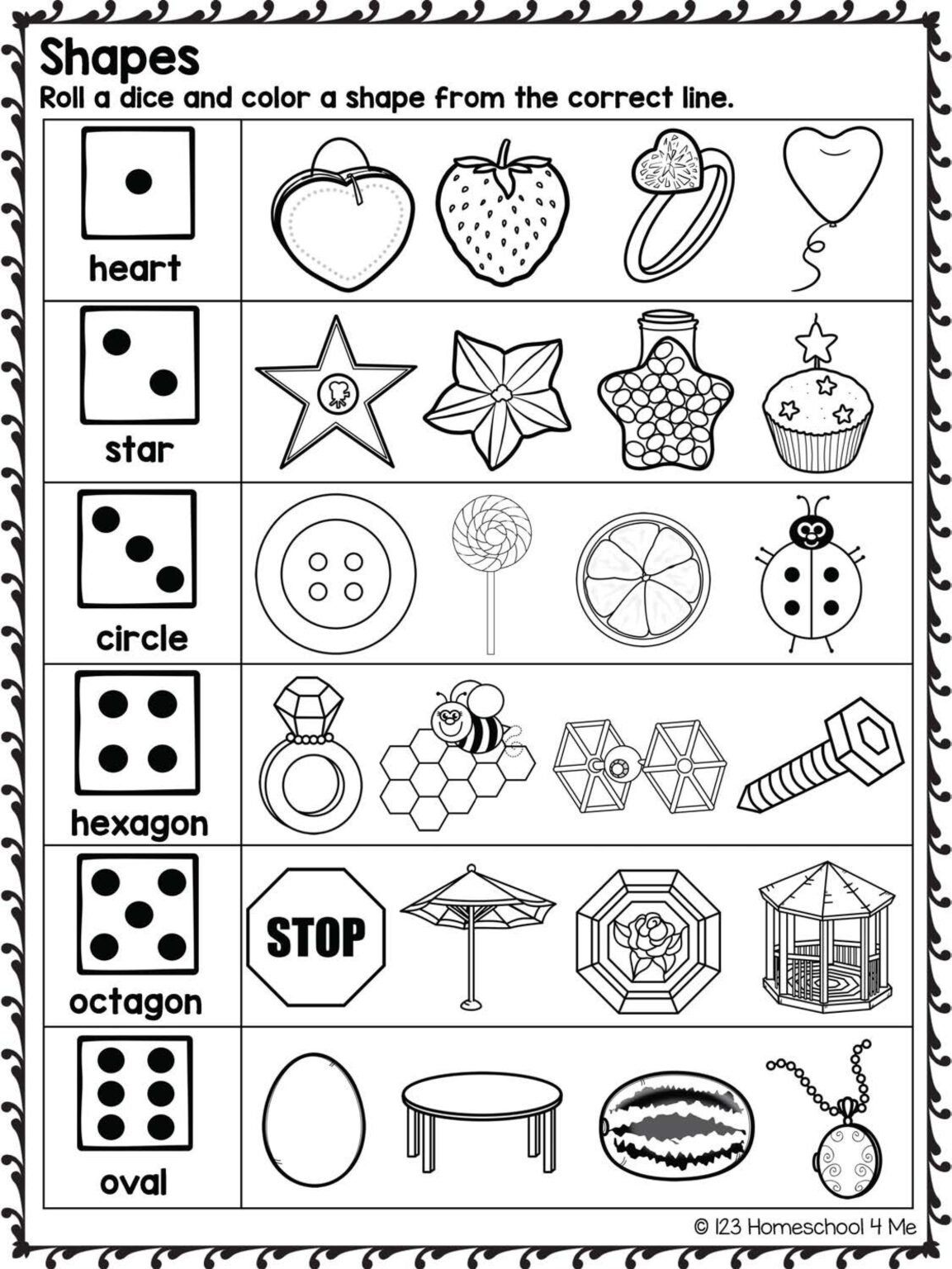 FREE Printable Shape Tracing & Recognition Worksheets for Kindergarten