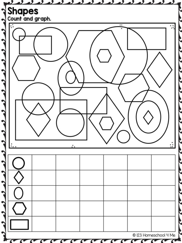 FREE Printable Shape Tracing & Recognition Worksheets for Kindergarten