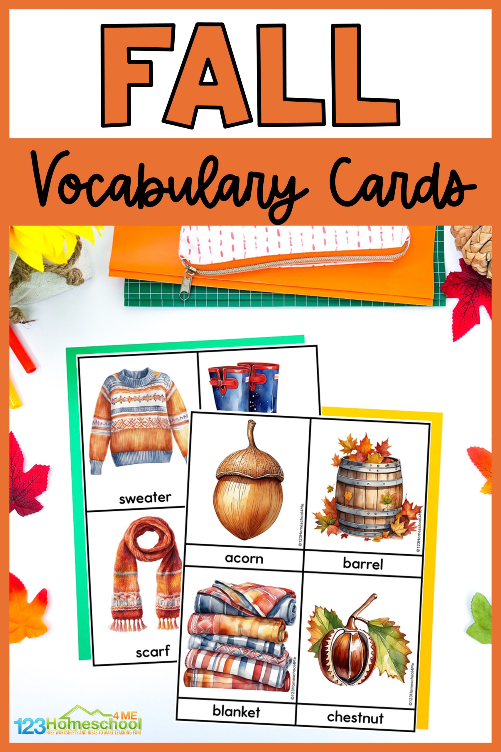FREE Printable Autumn Vocabulary Flashcards plus Fun Ways to Use Them
