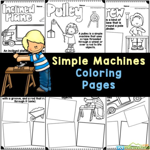 Simple Machines for Kids Coloring Pages Activities