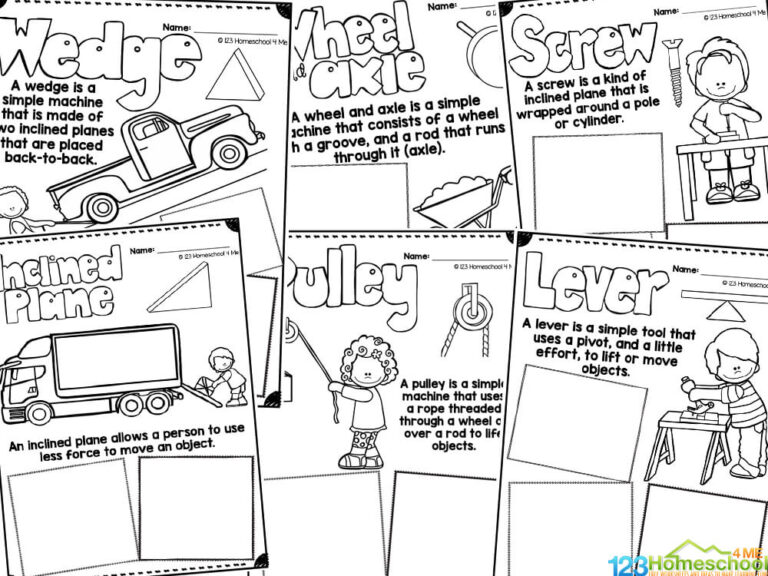 Simple Machines for Kids Coloring Pages Activities