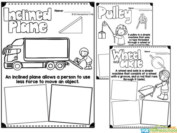 Simple Machines for Kids Coloring Pages Activities