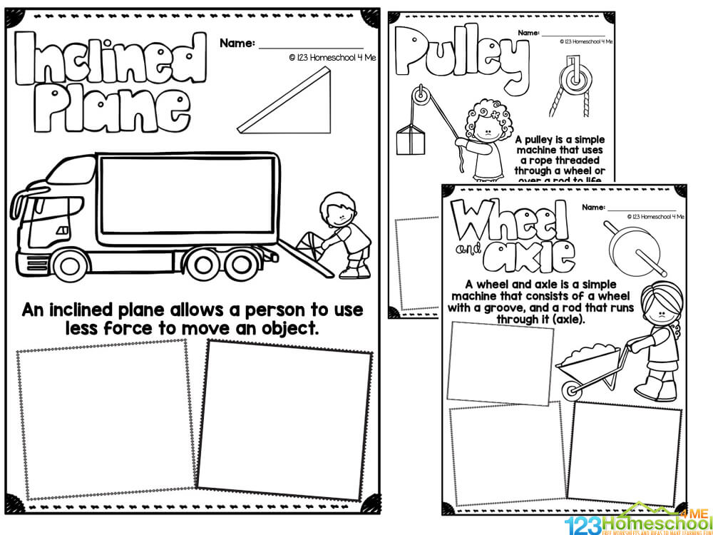 Simple Machines for Kids Coloring Pages Activities