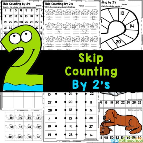 Skip Counting by 2 Worksheets