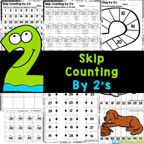 Skip Counting by 2 Worksheets