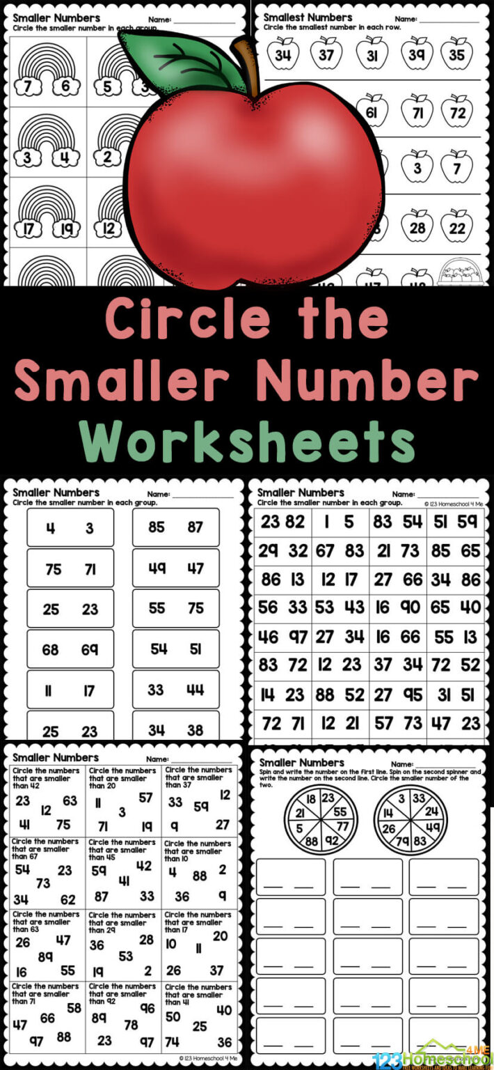 Circle the Smaller Number - Comparing Number Worksheets