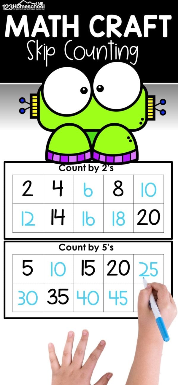 FREE Robot Skip Counting Worksheets - Count by 2s, 5s, 10s Printable ...