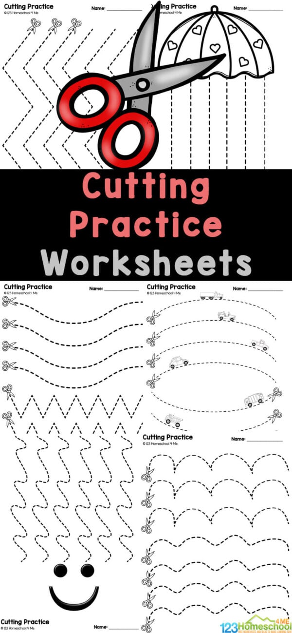 Cut Practice Sheets - Free Printable Preschool Worksheets!