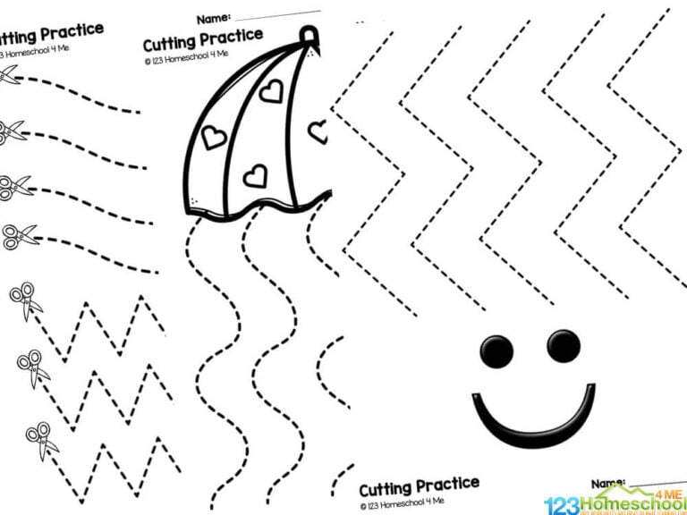 Cut Practice Sheets - Free Printable Preschool Worksheets!