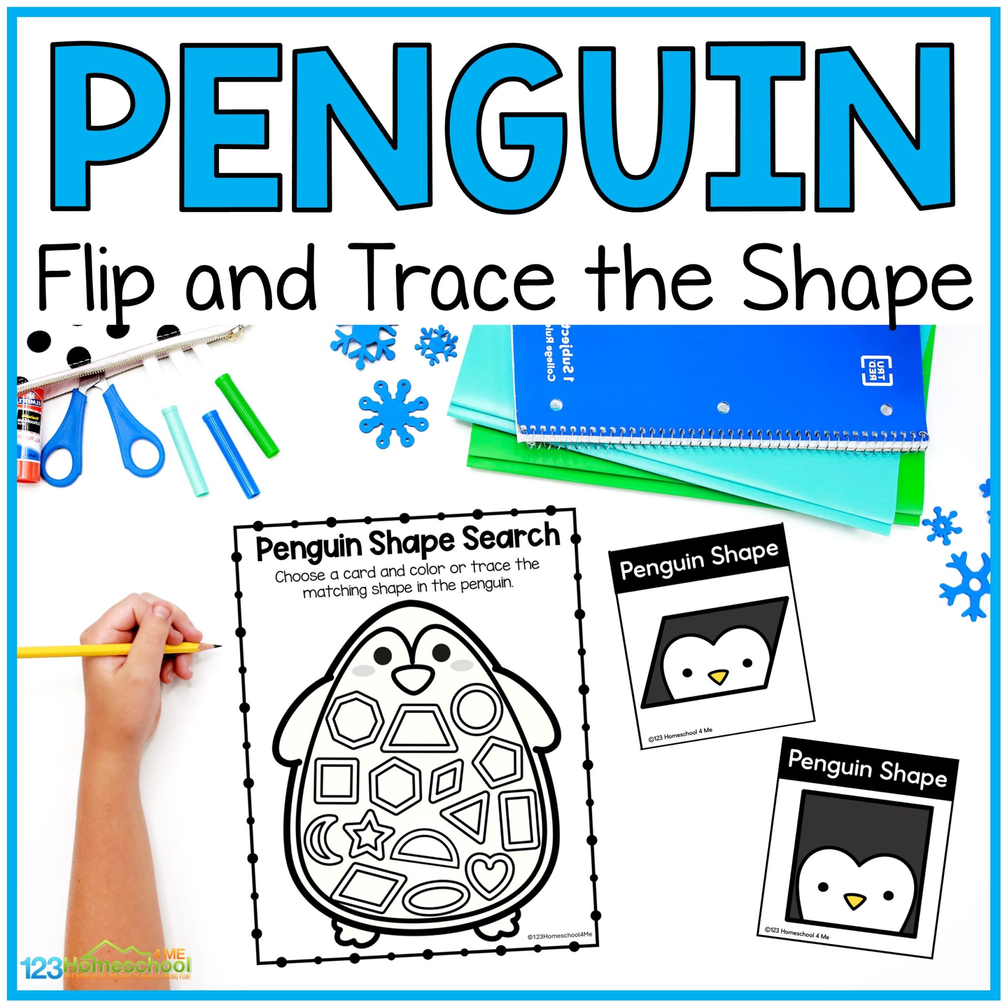 🐧 Penguin Math Worksheets: Fun Shape Matching Activity