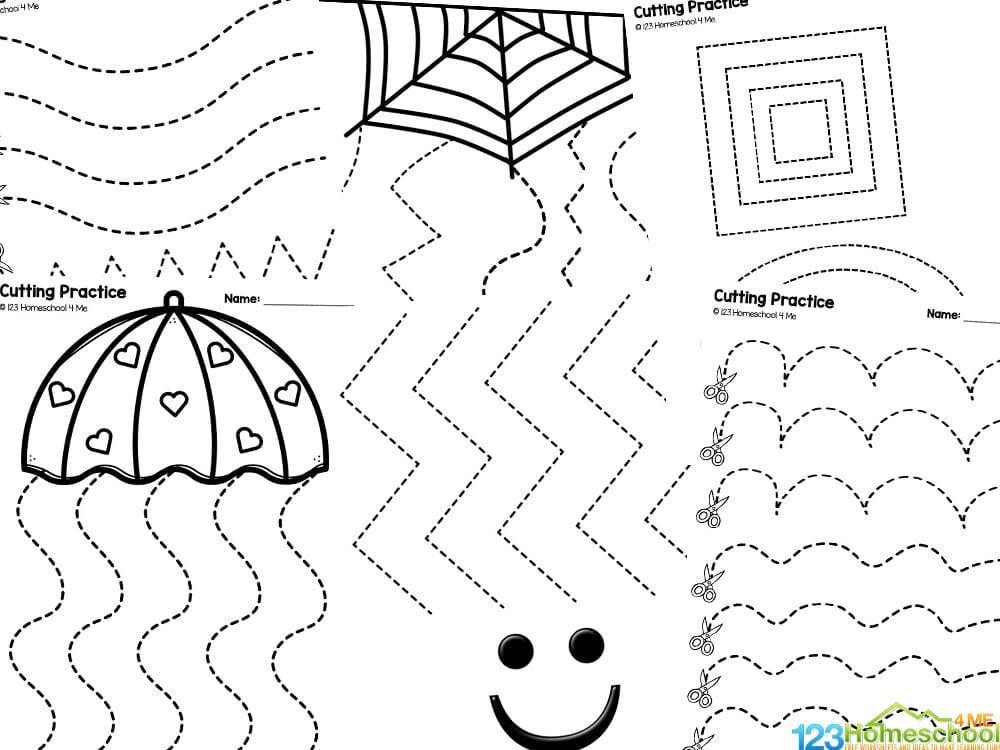 Cut Practice Sheets - Free Printable Preschool Worksheets!