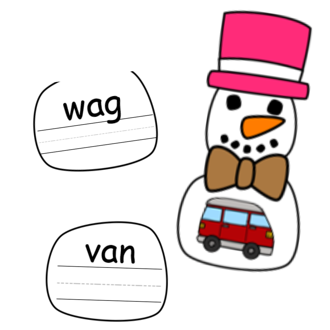 Snowman Short A CVC Words Activity