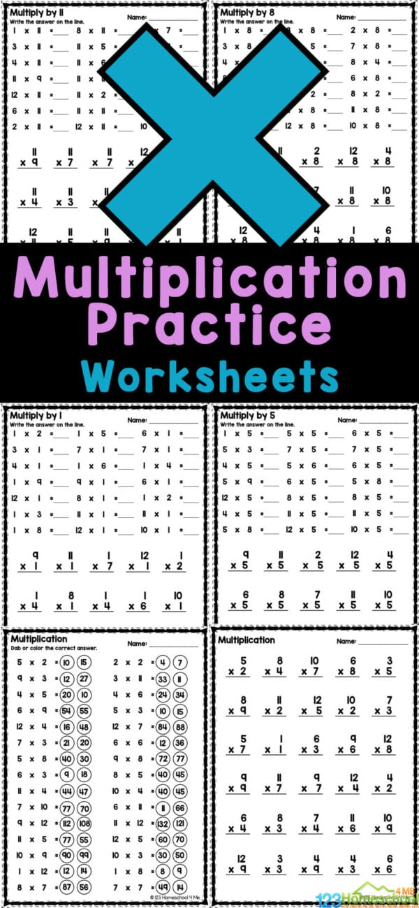 Bug Multiplication Color by Number Worksheets