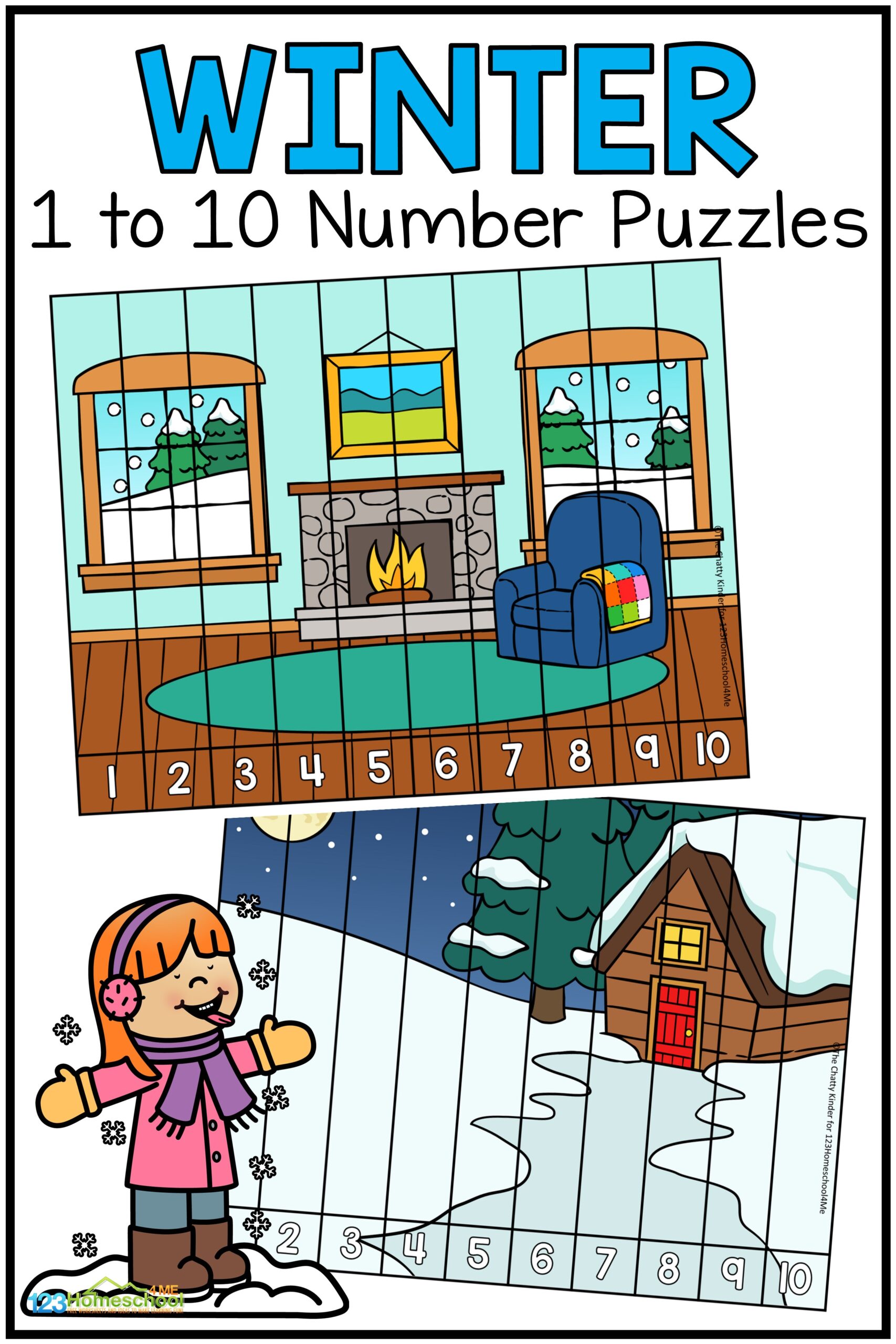 Puzzle Activities for Toddlers: Winter Counting to 10