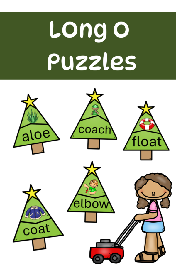 Long o Sound - Christmas Vowel Team Activity for Kindergarten