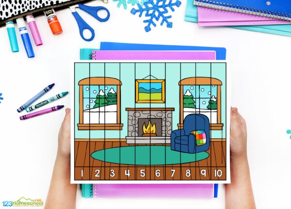 Puzzle Activities for Toddlers: Winter Counting to 10