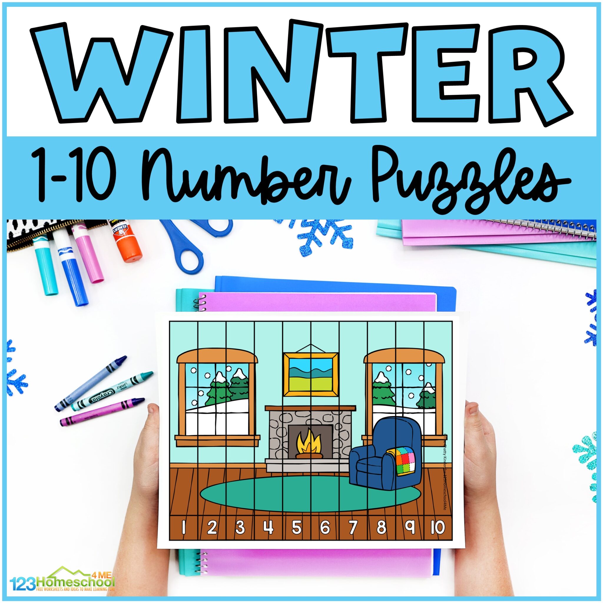 Puzzle Activities for Toddlers: Winter Counting to 10