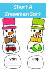 Snowman Short A CVC Words Activity