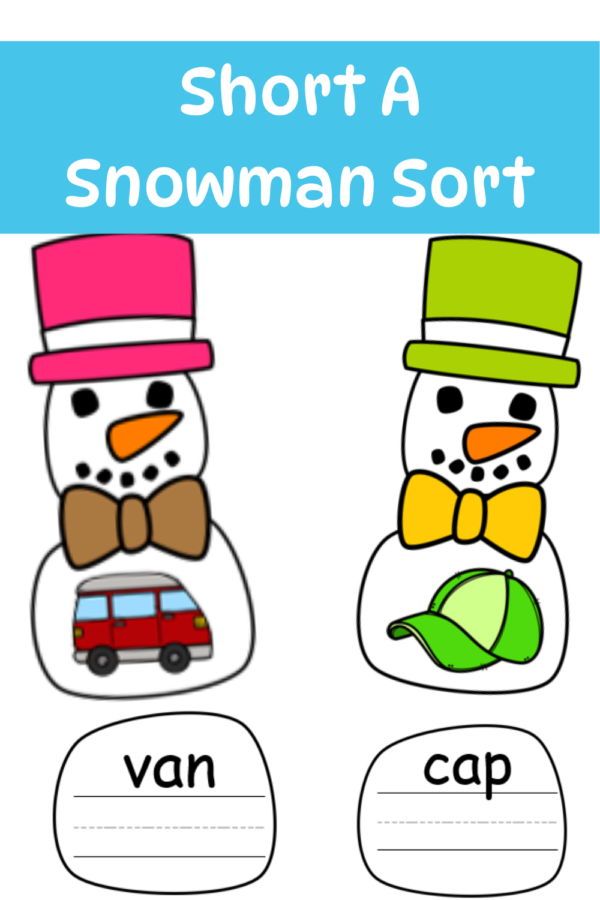 Snowman Short A CVC Words Activity
