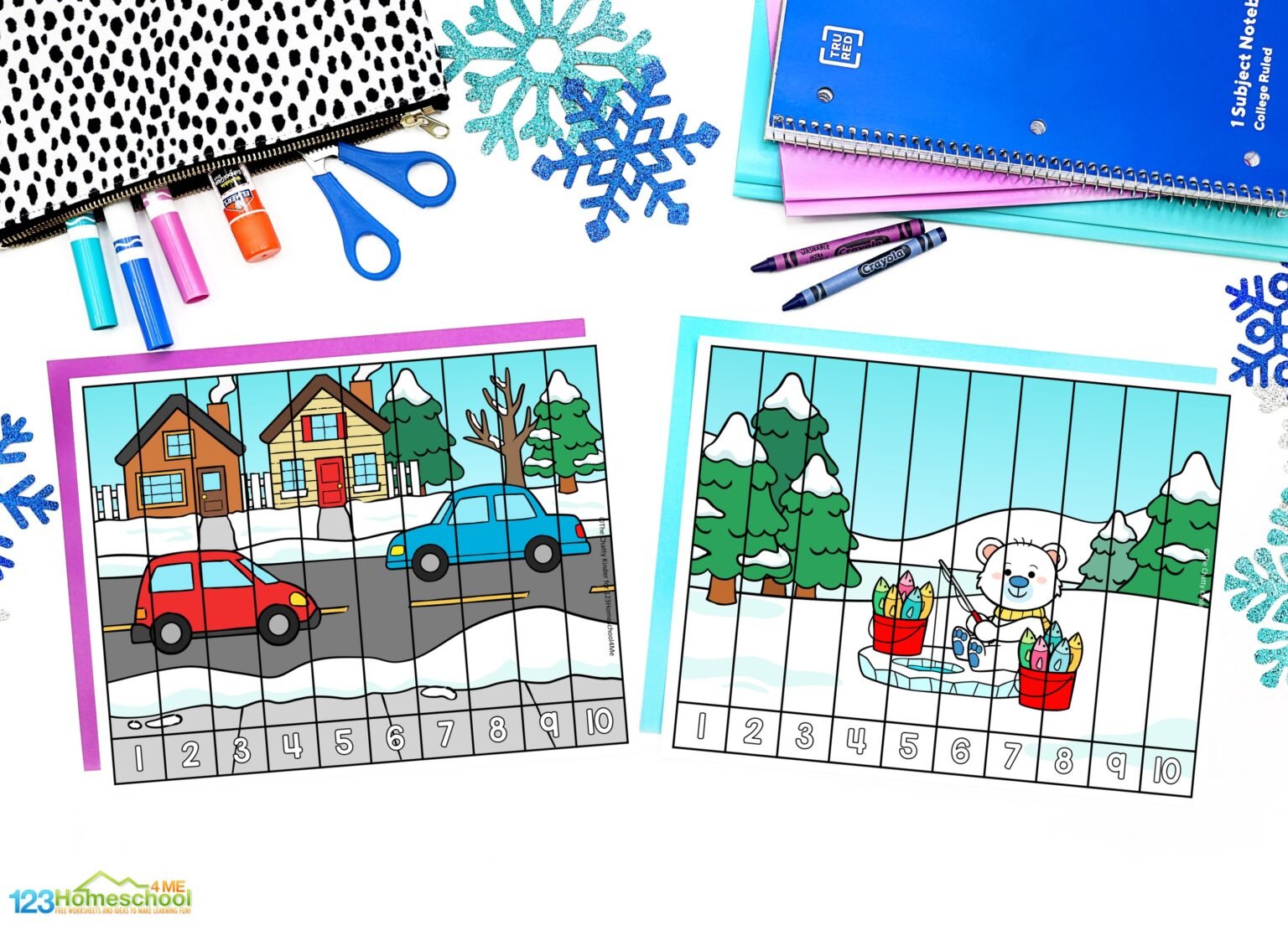 Puzzle Activities for Toddlers: Winter Counting to 10