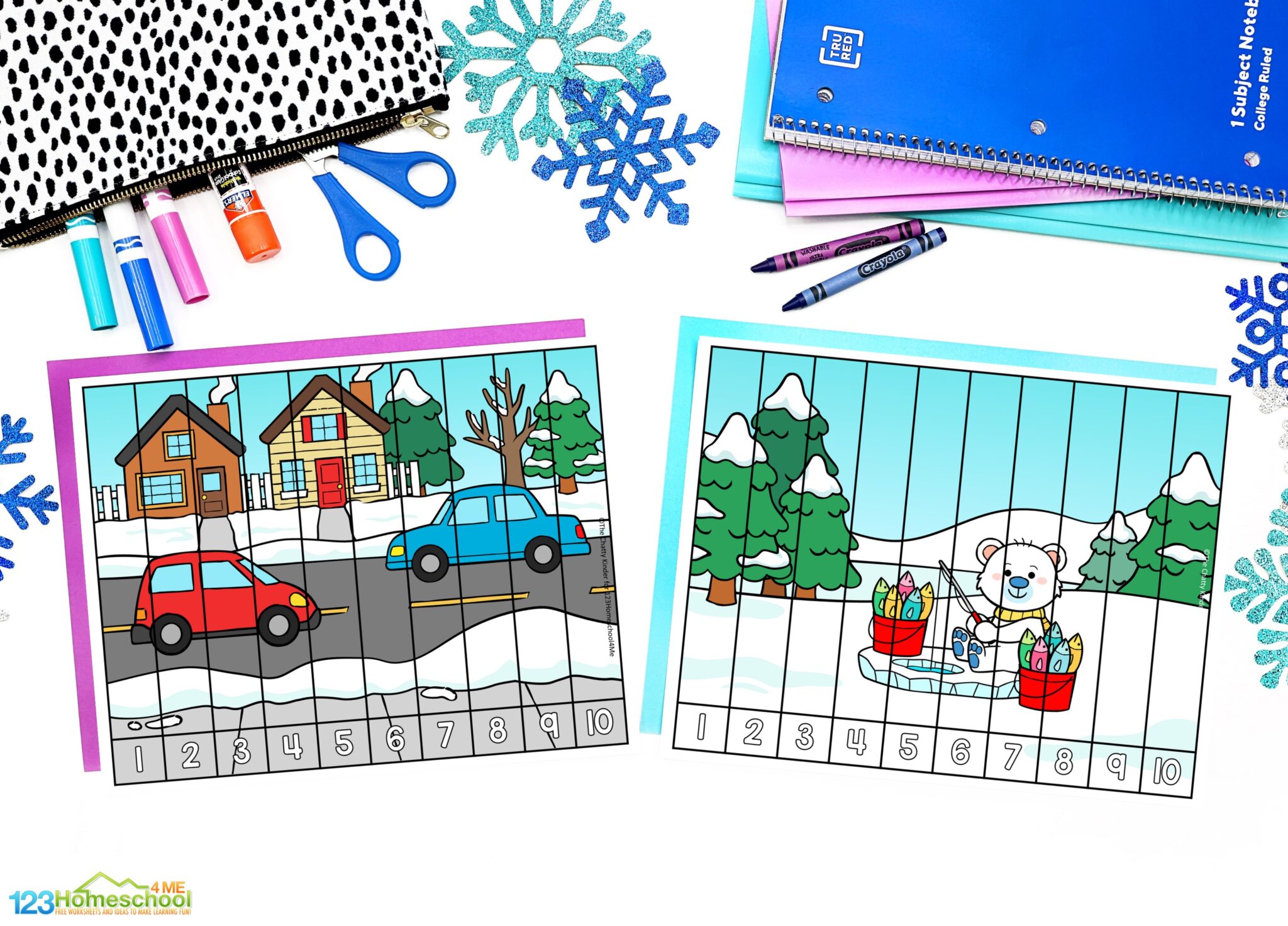 Puzzle Activities for Toddlers: Winter Counting to 10