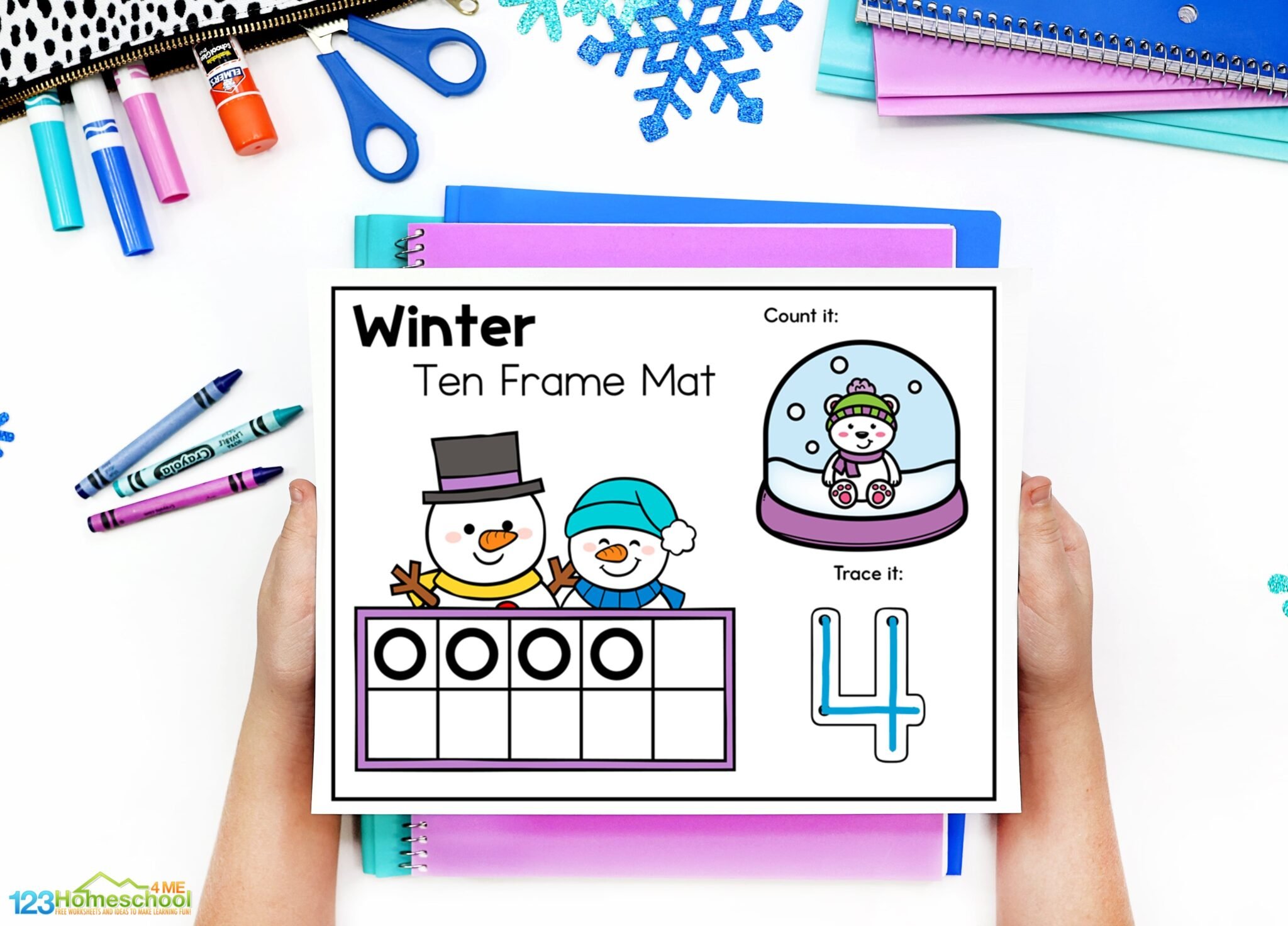Ten Frame Games for Kindergarten: Winter Counting to 10
