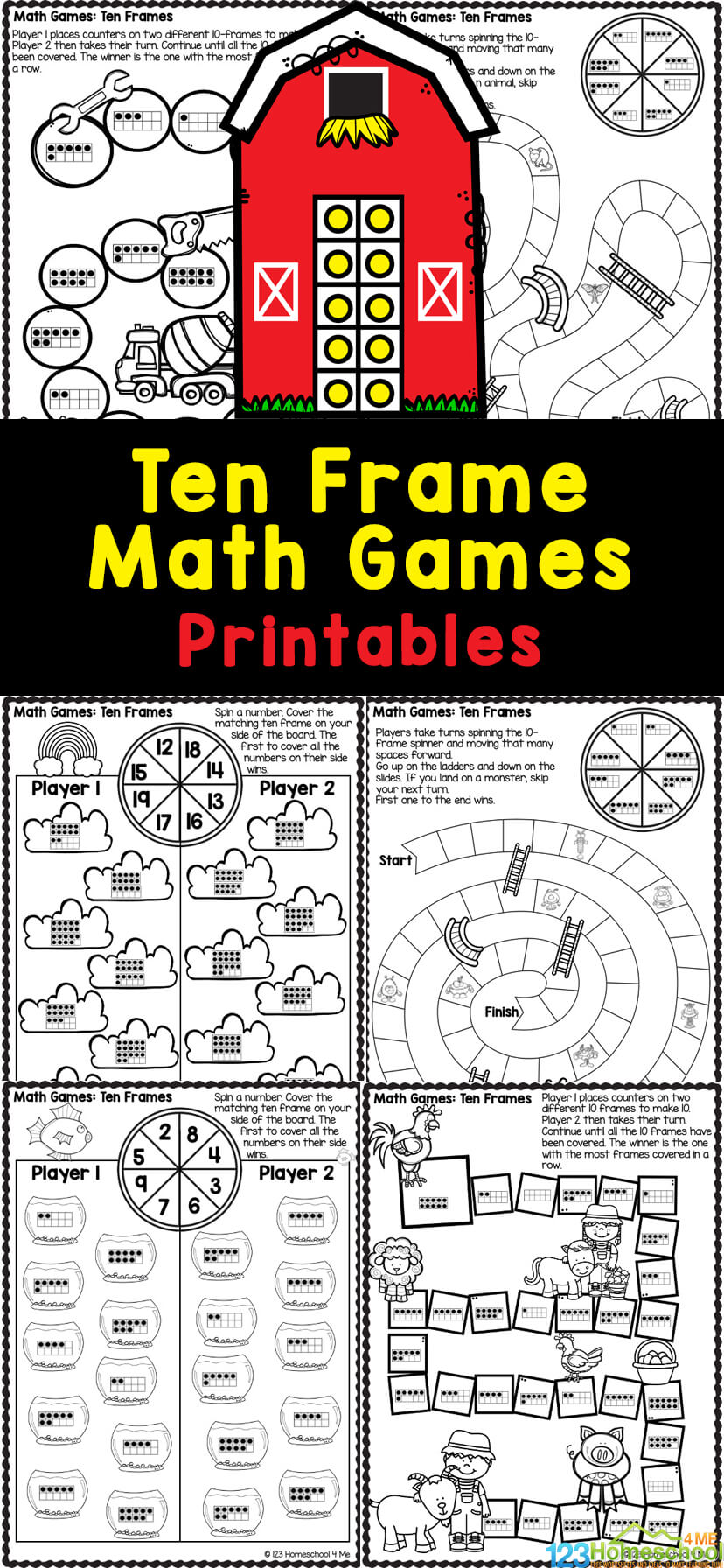 Free Printable Interactive Ten Frame Math Games