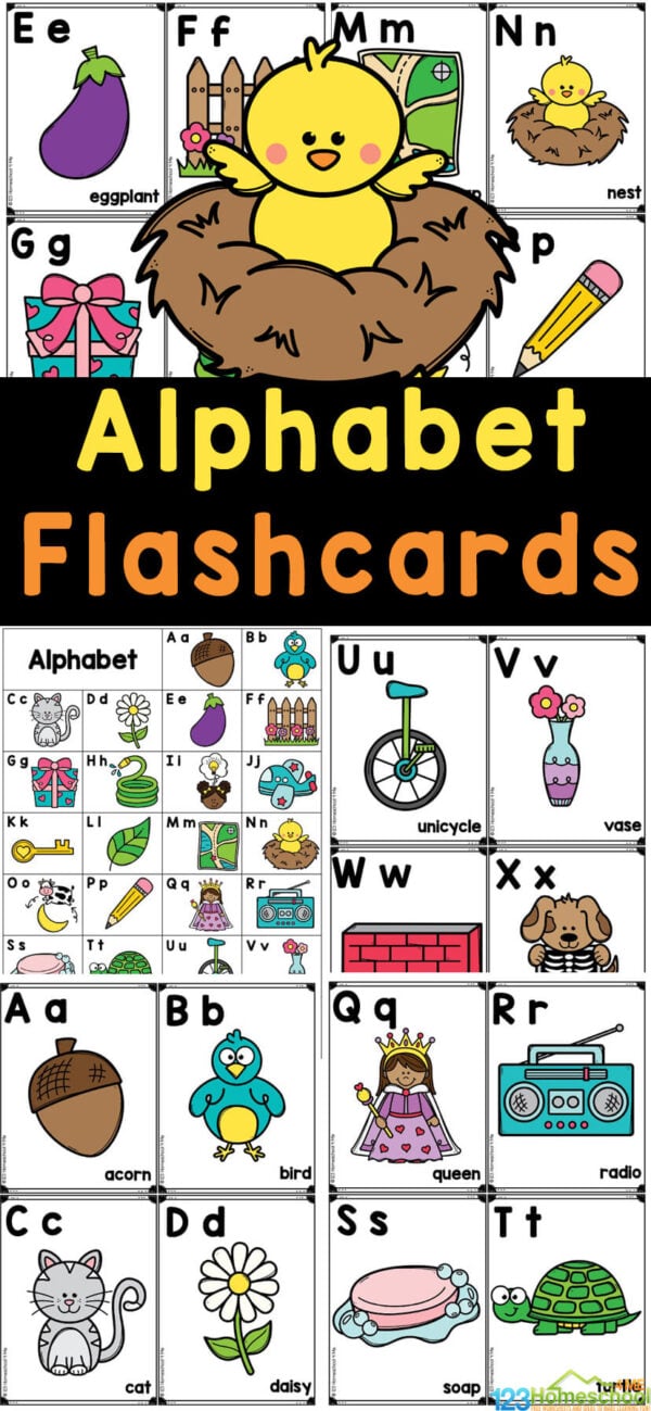 A to Z Alphabet Flash Cards Printable (Free Download)