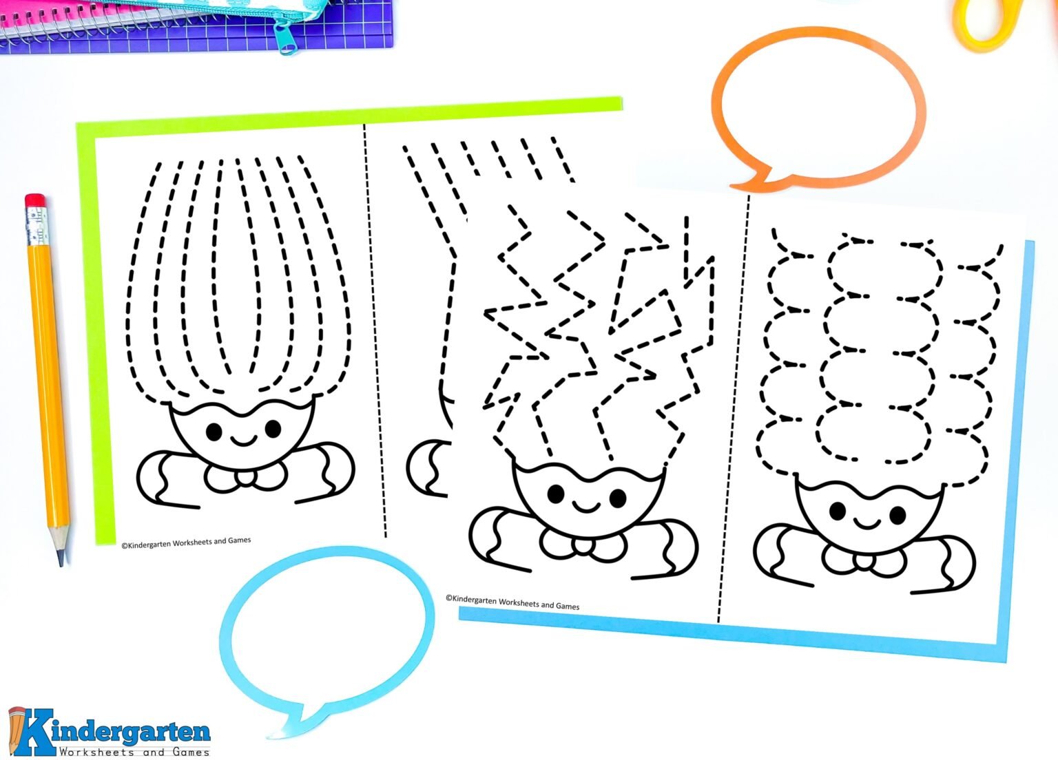 Gingerbread Man Cutting Practice Activity with Worksheets for Preschoolers
