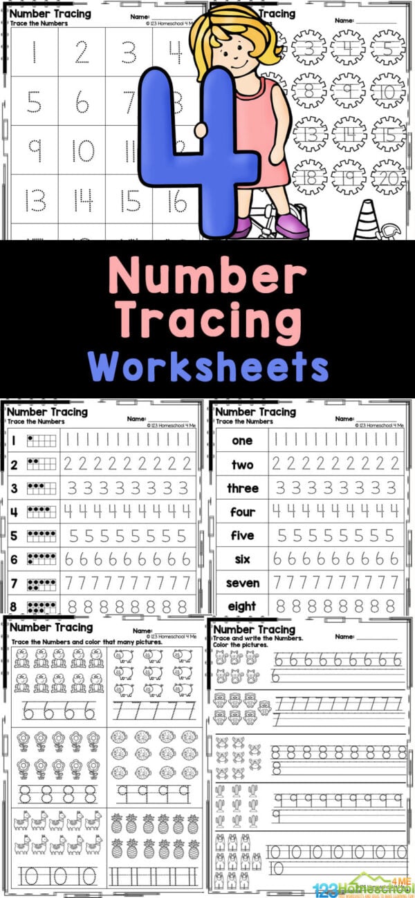 Trace the Numbers 1-20 - Free Printable Kindergarten Tracing Worksheet