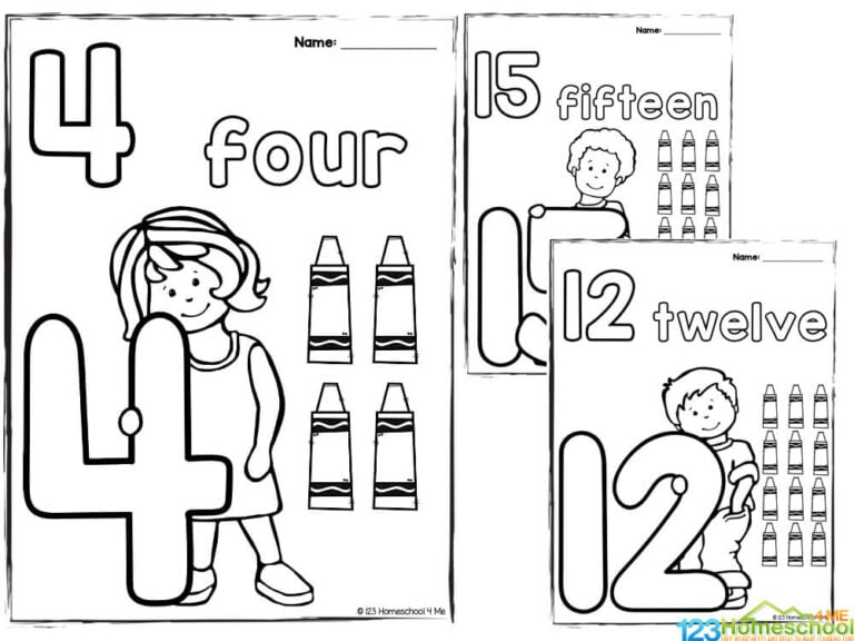 🖍️ Number Coloring Pages - Count and Color 1-20 Worksheets