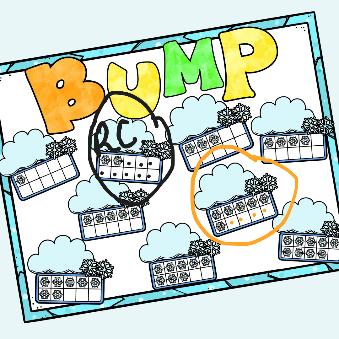 Easy Winter Ten Frame Math Game - Practice Getting to 10