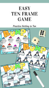 Easy Winter Ten Frame Math Game - Practice Getting to 10
